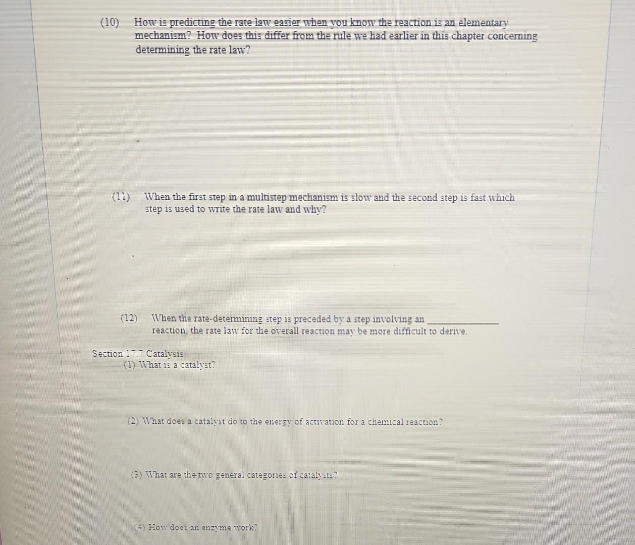 Solved (10) How is predicting the rate law easier when you | Chegg.com
