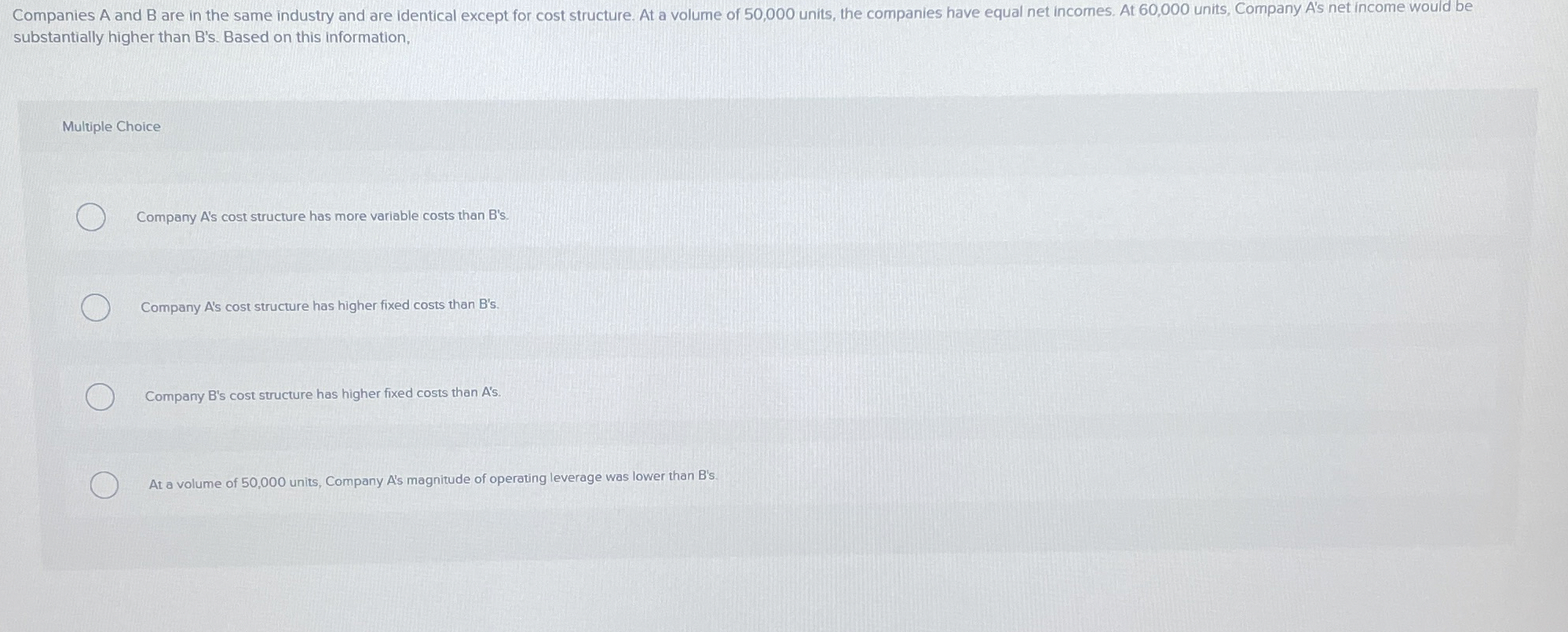 Solved Companies A and B ﻿are in the same industry and are | Chegg.com