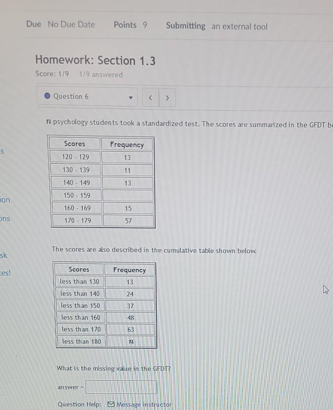 Solved Homework Section 1 3 Score 1 91 9 Answered N