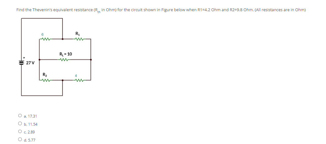 Solved Find the Thevenin's equivalent resistance ( Rth ﻿in | Chegg.com