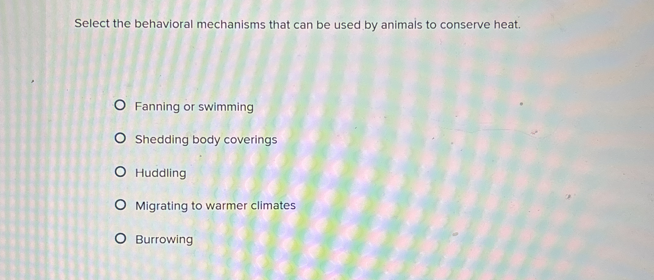 Solved Select the behavioral mechanisms that can be used by | Chegg.com