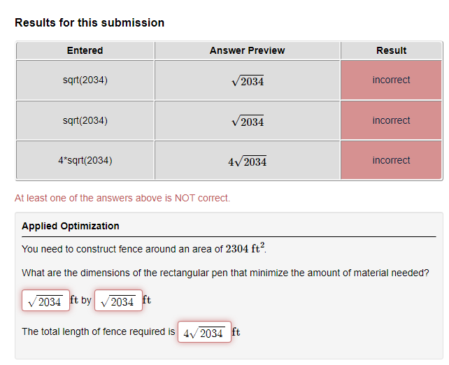 Solved Results for this submissionAt least one of the | Chegg.com