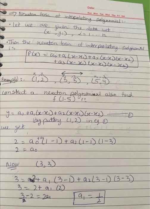 Solved give me 5 questions of interpolation. like this given | Chegg.com