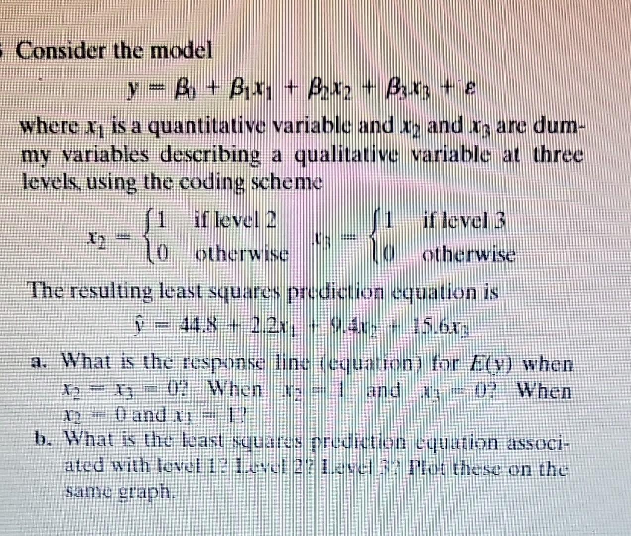Solved Consider the model y=β0+β1x1+β2x2+β3x3+ε where x1 is | Chegg.com