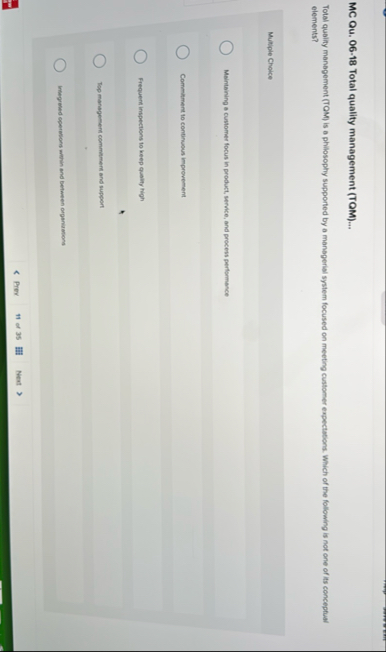 Solved MC Qu. 06-18 ﻿Total quality management (TQM)...Total | Chegg.com