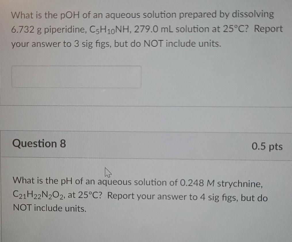 Solved What is the pOH of an aqueous solution prepared by | Chegg.com
