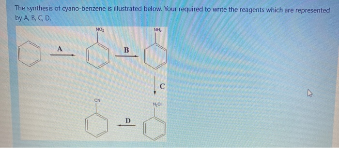 Solved The synthesis of cyano-benzene is illustrated below. | Chegg.com