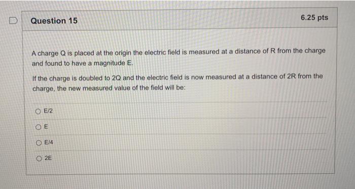 Solved A charge Q is placed at the origin the electric field | Chegg.com