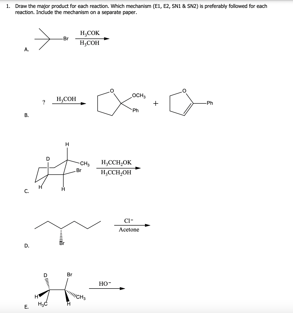 Solved Draw the major product for each reaction. Which | Chegg.com
