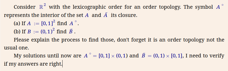 Solved Consider R With The Lexicographic Order For An Order