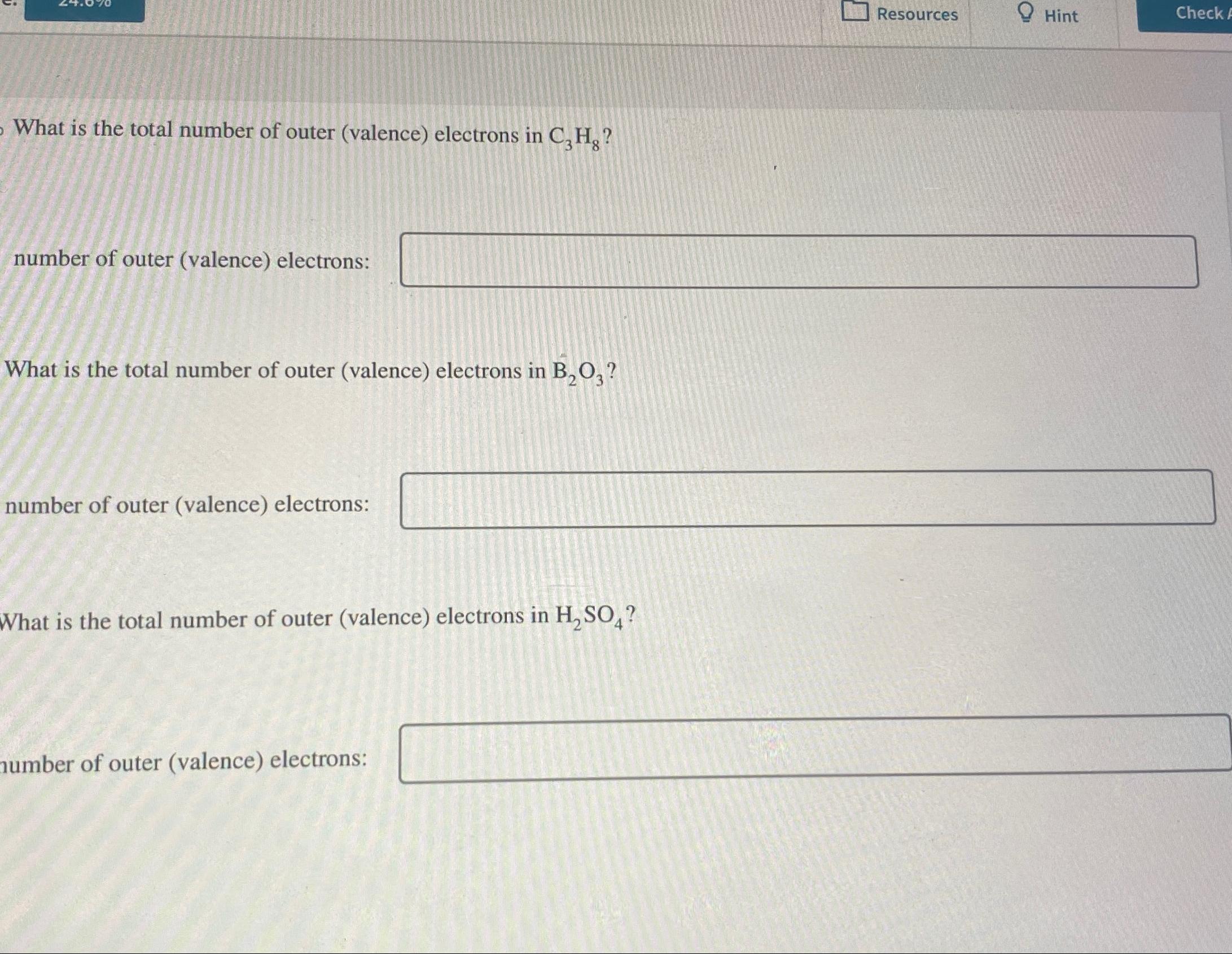 Solved What is the total number of outer (valence) | Chegg.com