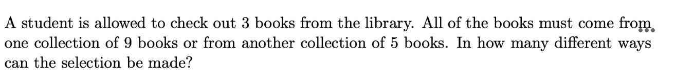 Solved A student is allowed to check out 3 ﻿books from the | Chegg.com
