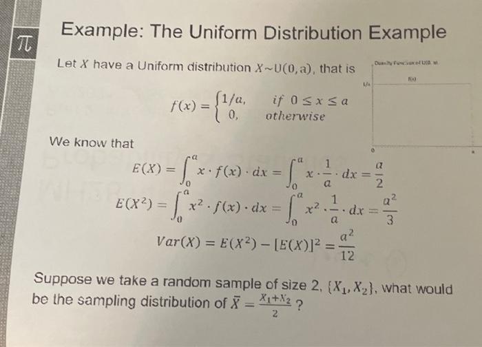 Solved Example: The Uniform Distribution Example TT Let X | Chegg.com