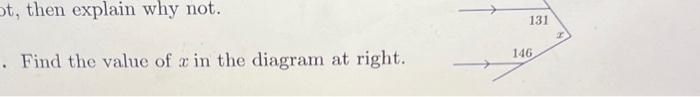 Solved Find the value of x in the diagram at right. | Chegg.com