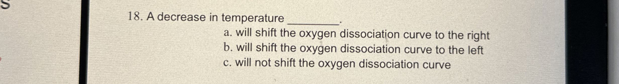 High Quality SOLUTION A decrease in temperature q,a. ﻿will shift the oxygen | Chegg.com
