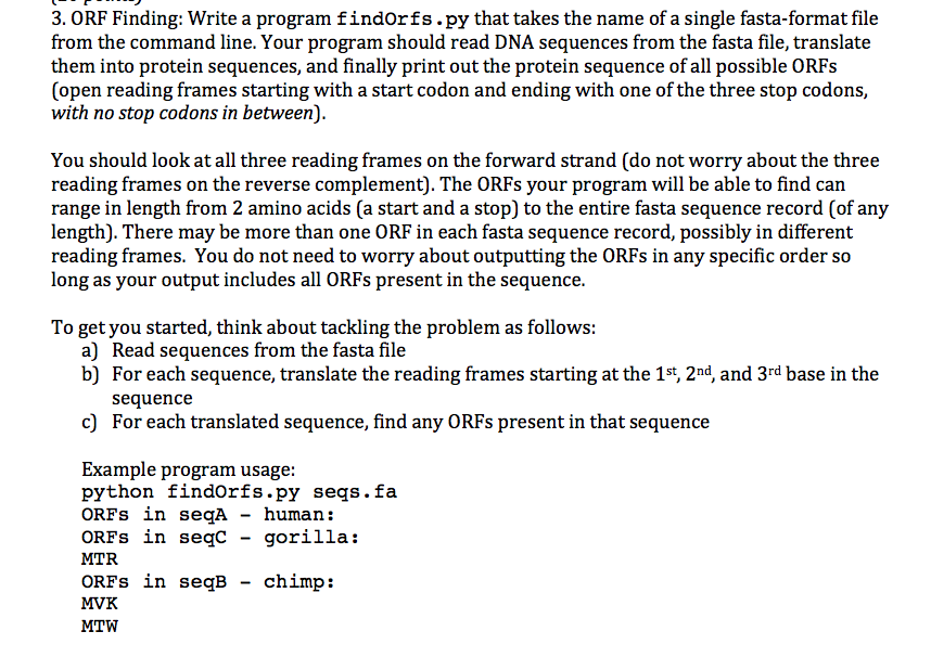 A file in fasta format is probably the most common | Chegg.com