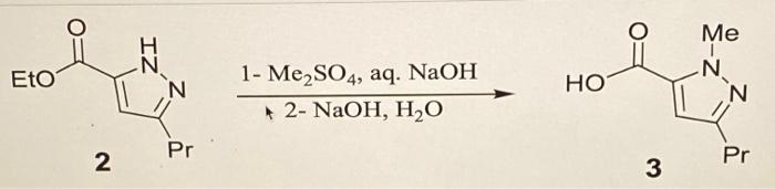 Solved O FO IZ Me 1 N N Eto N 1- Me2SO4, aq. NaOH + 2- NaOH, | Chegg.com