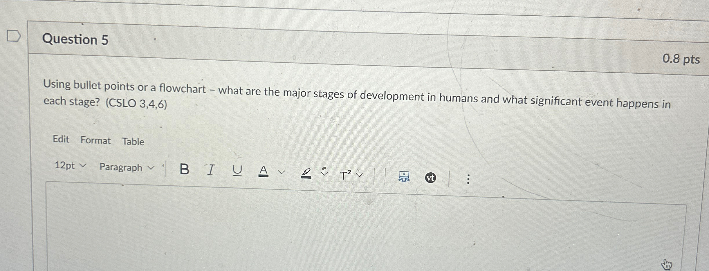 Solved Question 50.8ptsUsing bullet points or a flowchart - | Chegg.com
