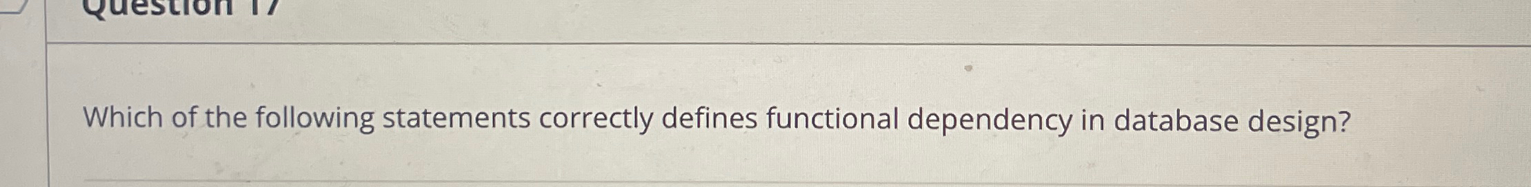 Solved Which of the following statements correctly defines | Chegg.com