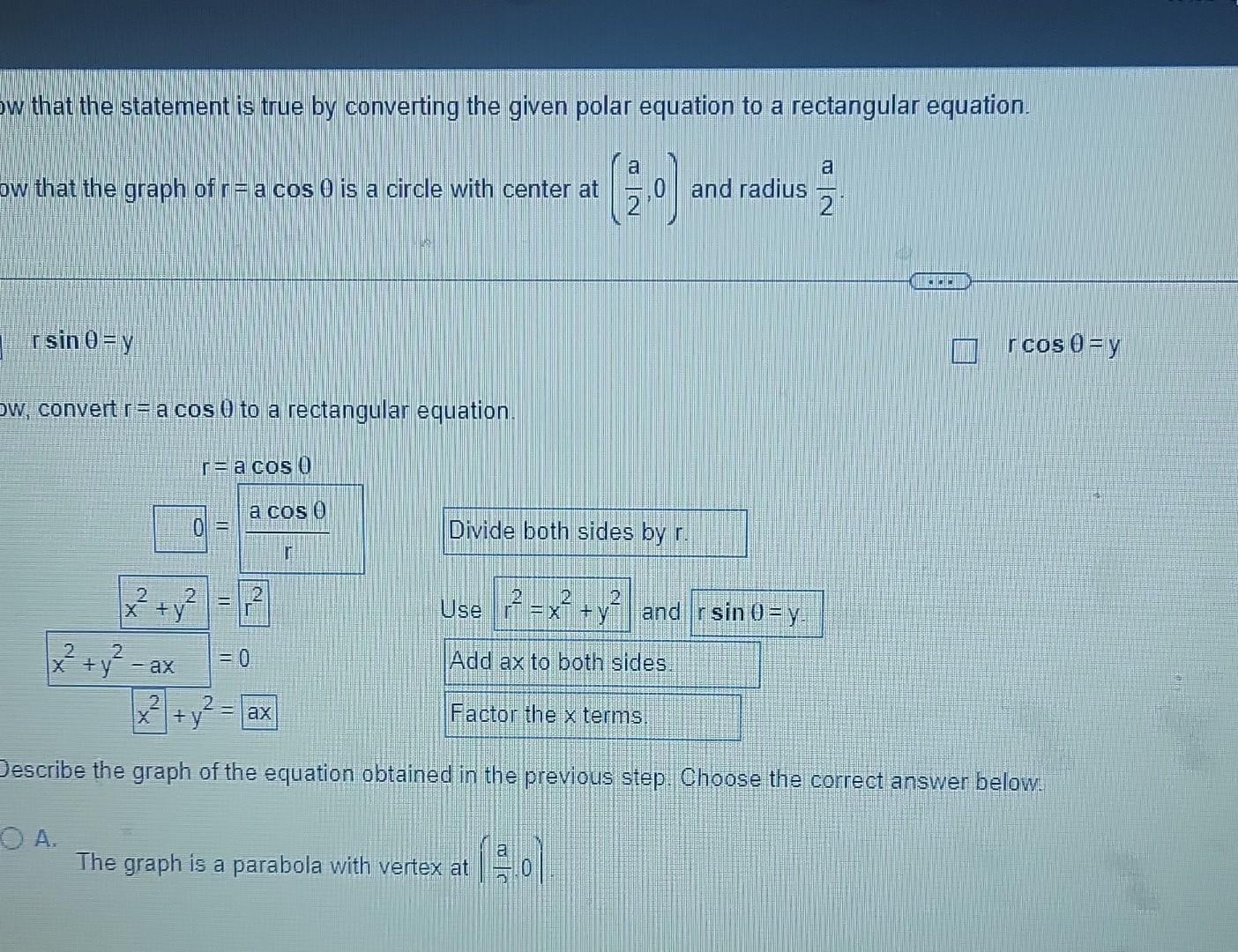 w that the statement is true by converting the given | Chegg.com