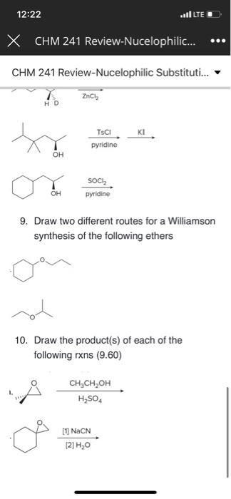 Solved orgo chem 2hi! i have some of these done on a sep | Chegg.com
