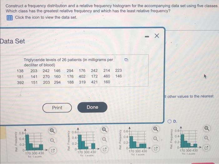 Solved Construct a frequency distribution and a relative | Chegg.com