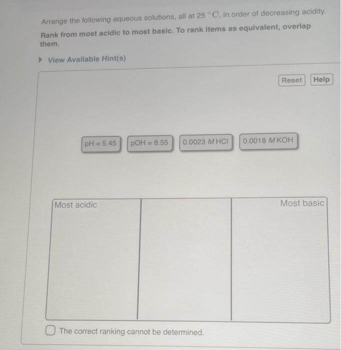 Solved H2O(l)⇌H+(aq)+OH−(aq) The extent of the reaction is | Chegg.com