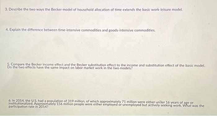 Solved 3. Describe the two ways the Becker model of | Chegg.com