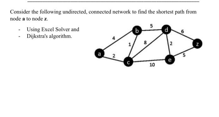 Solved Consider the following undirected, connected network | Chegg.com Solved Consider the following undirected, connected network | Chegg.com