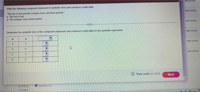 Solved Write the following compound statement in symbolic | Chegg.com