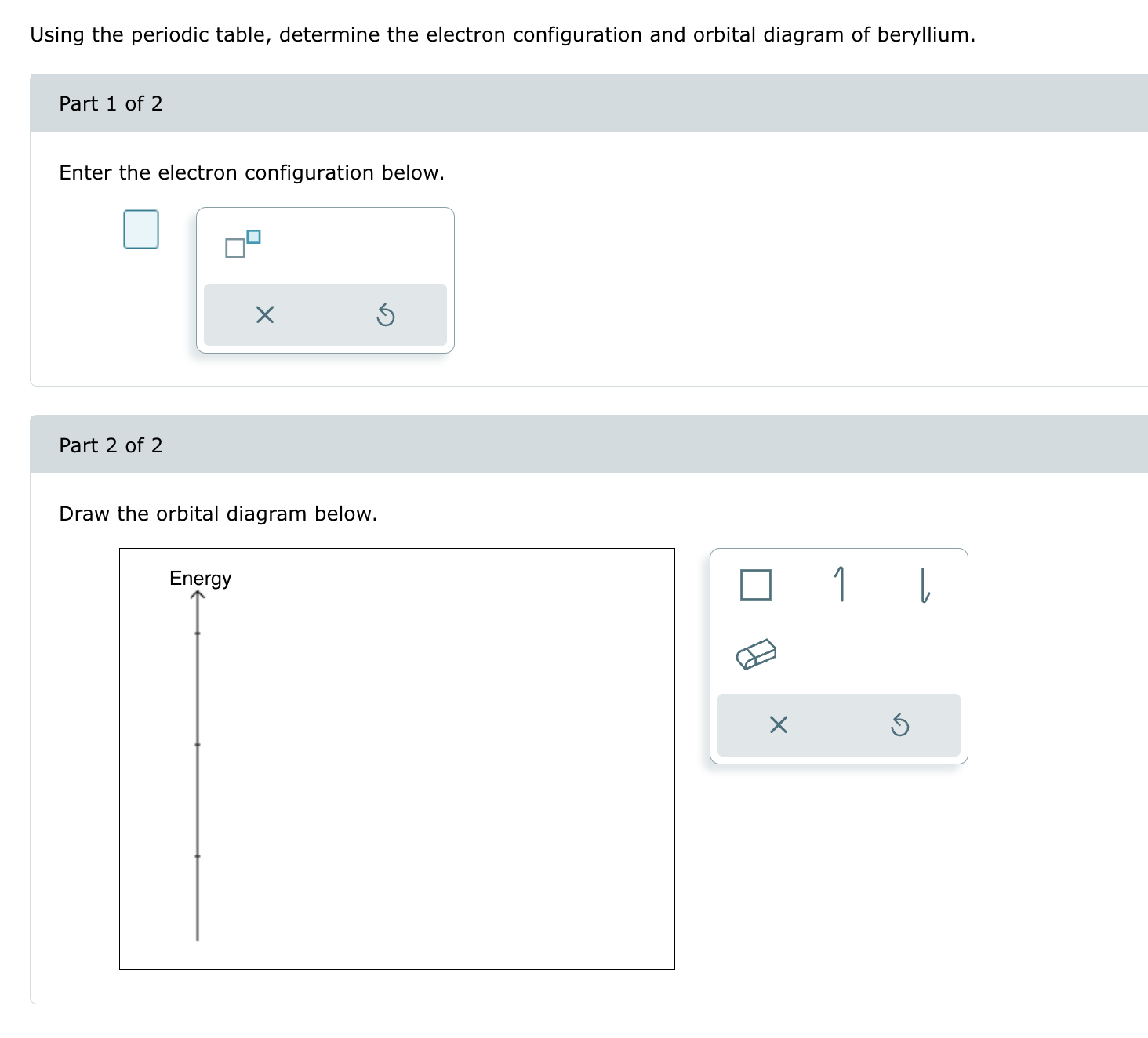 Solved Using the periodic table, determine the electron | Chegg.com