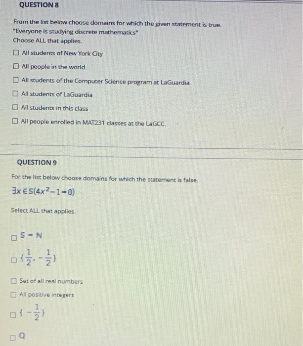 Solved QUESTION 1 Identify the type of each given statement. | Chegg.com
