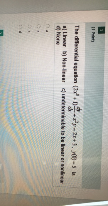 Solved (1 Point) The differential equation (2x +1) | Chegg.com