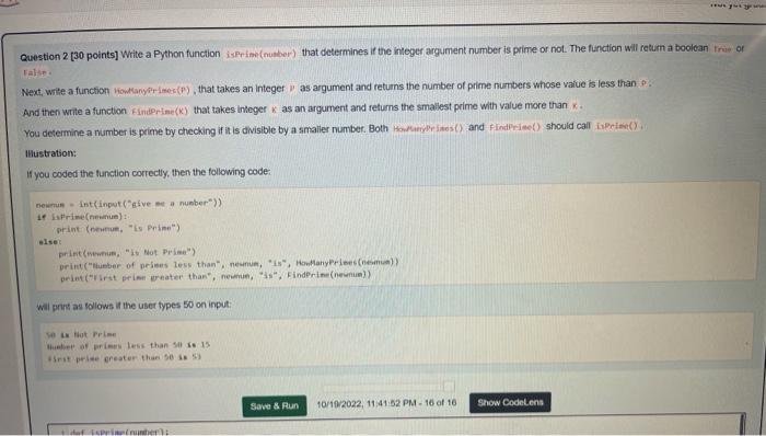 Solved Question 2 30 Points Wite A Python Function 