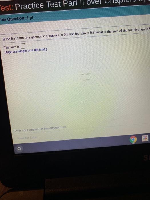 Solved Cest: Practice Test Part II OV This Question: 1 pt If | Chegg.com