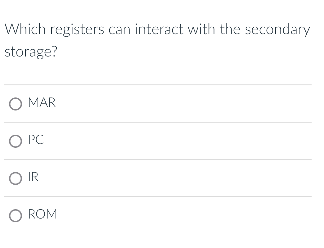 Solved Which registers can interact with the secondary | Chegg.com