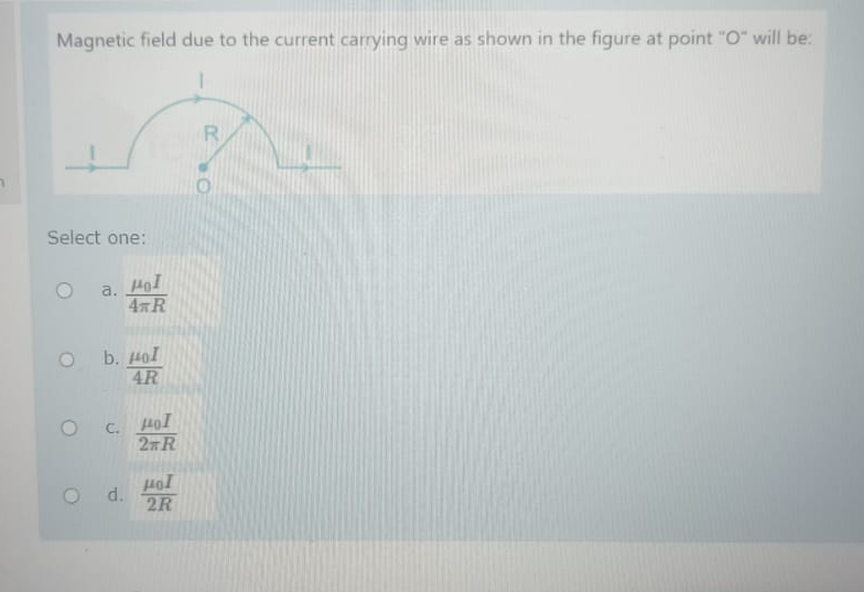 Solved Magnetic field due to the current carrying wire as | Chegg.com