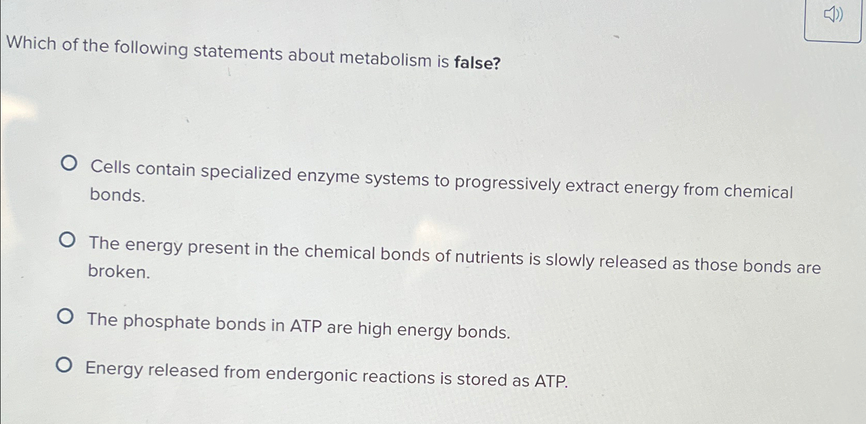 Solved Which of the following statements about metabolism is | Chegg.com