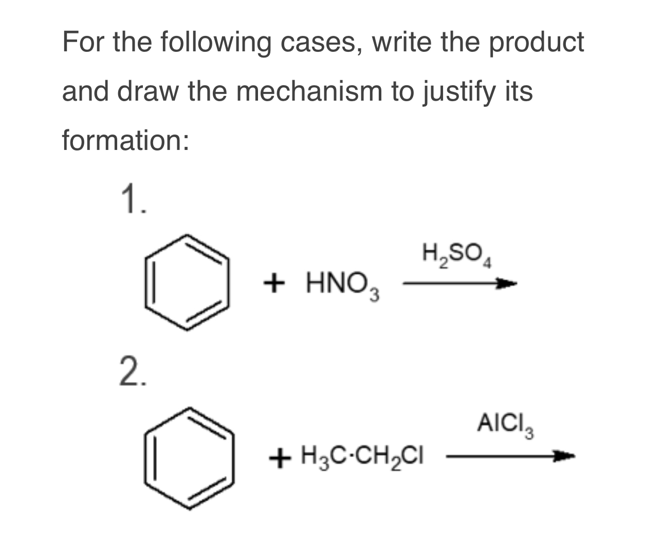 Solved For the following cases, write the productand draw | Chegg.com