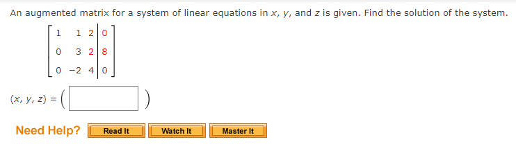 Solved An augmented matrix for a system of linear equations | Chegg.com