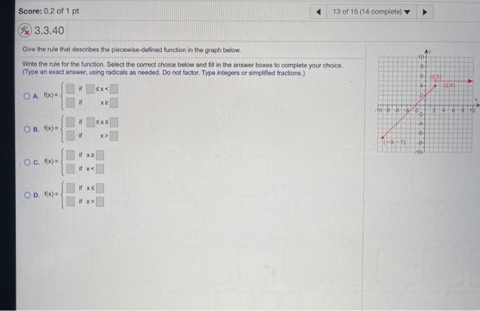 Solved Give the rule that describes the piecewise defined | Chegg.com