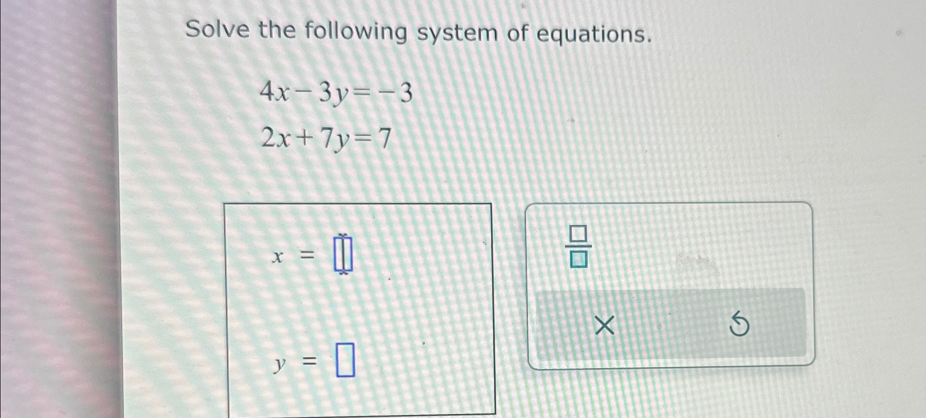 Solved Solve the following system of | Chegg.com