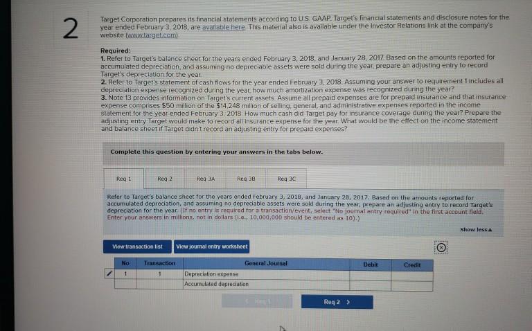 2 Target Corporation prepares its financial | Chegg.com