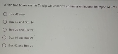 Solved Which two boxes on the T4 ﻿slip will Joseph's | Chegg.com