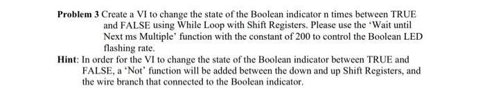 Solved Problem 3 Create a VI to change the state of the | Chegg.com