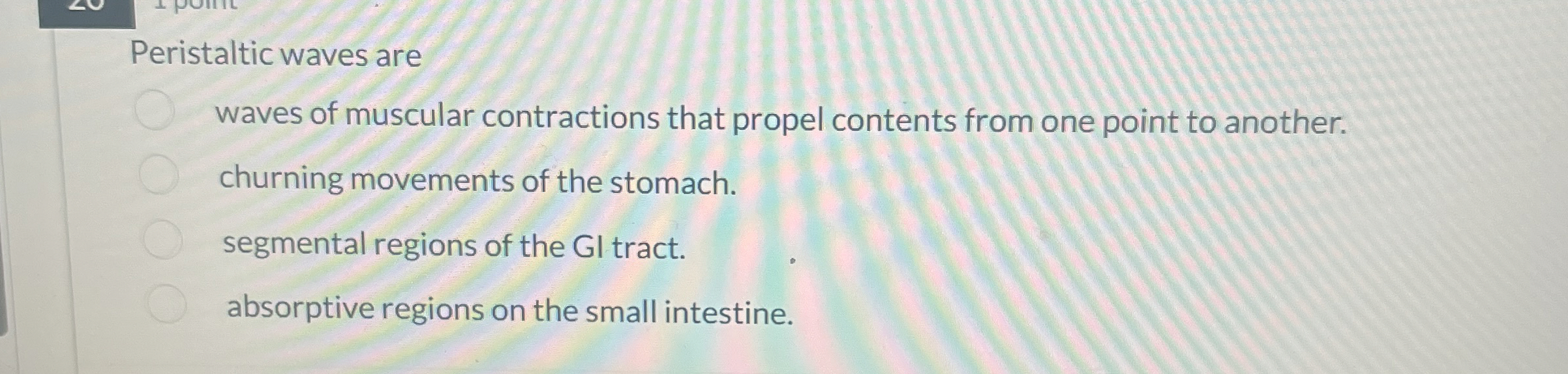 Solved Peristaltic waves arewaves of muscular contractions | Chegg.com