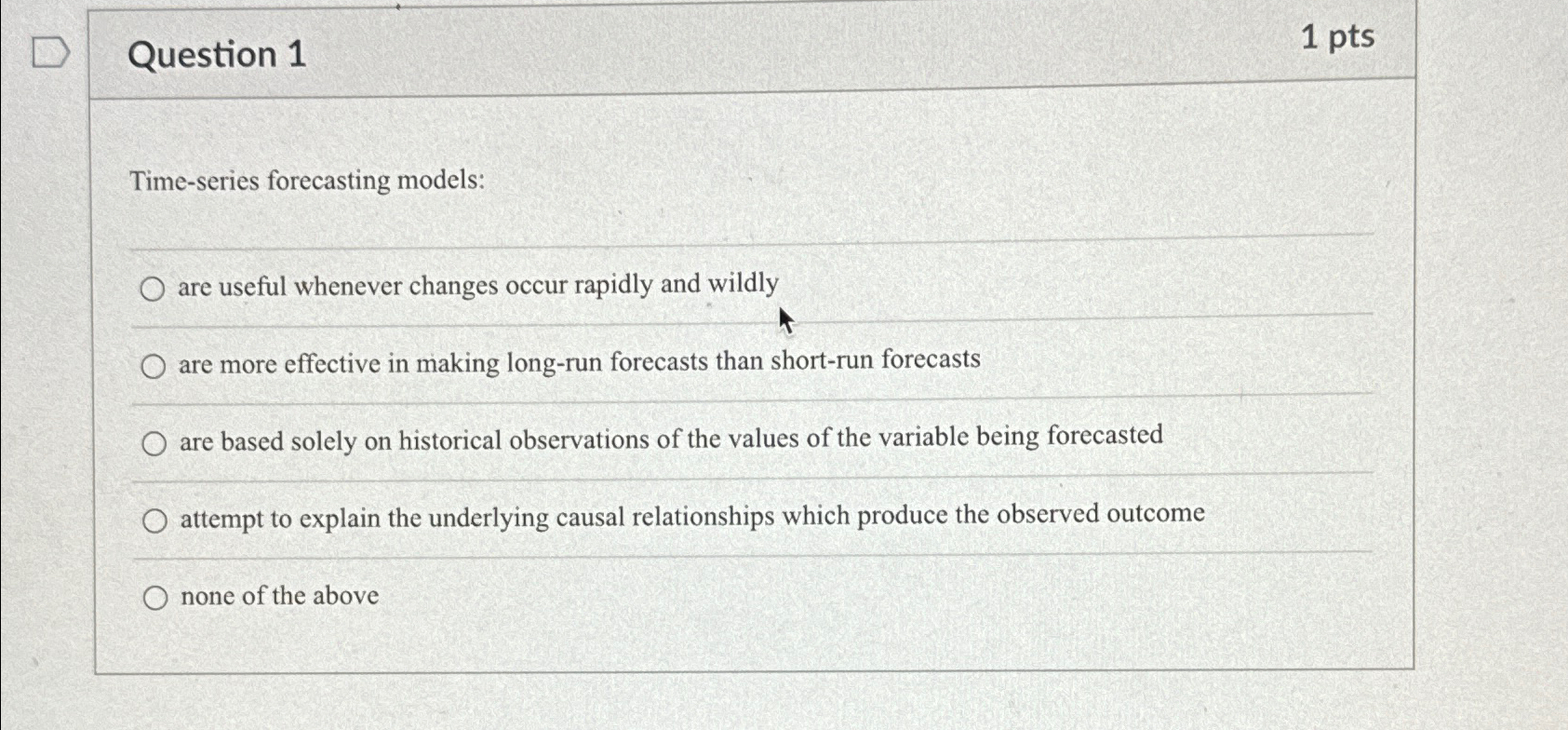Solved Question 11 ﻿ptstime Series Forecasting Models Are