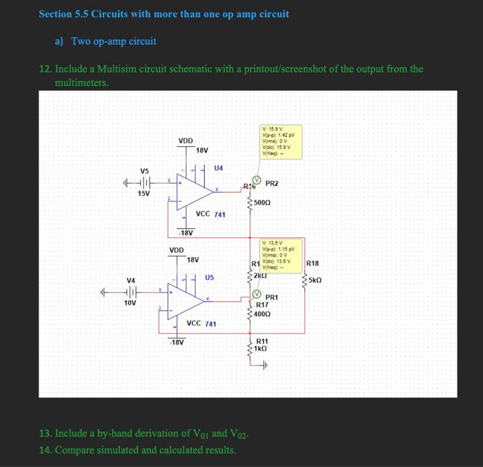 Solved Section 5.5 Circuits with more than one op amp | Chegg.com
