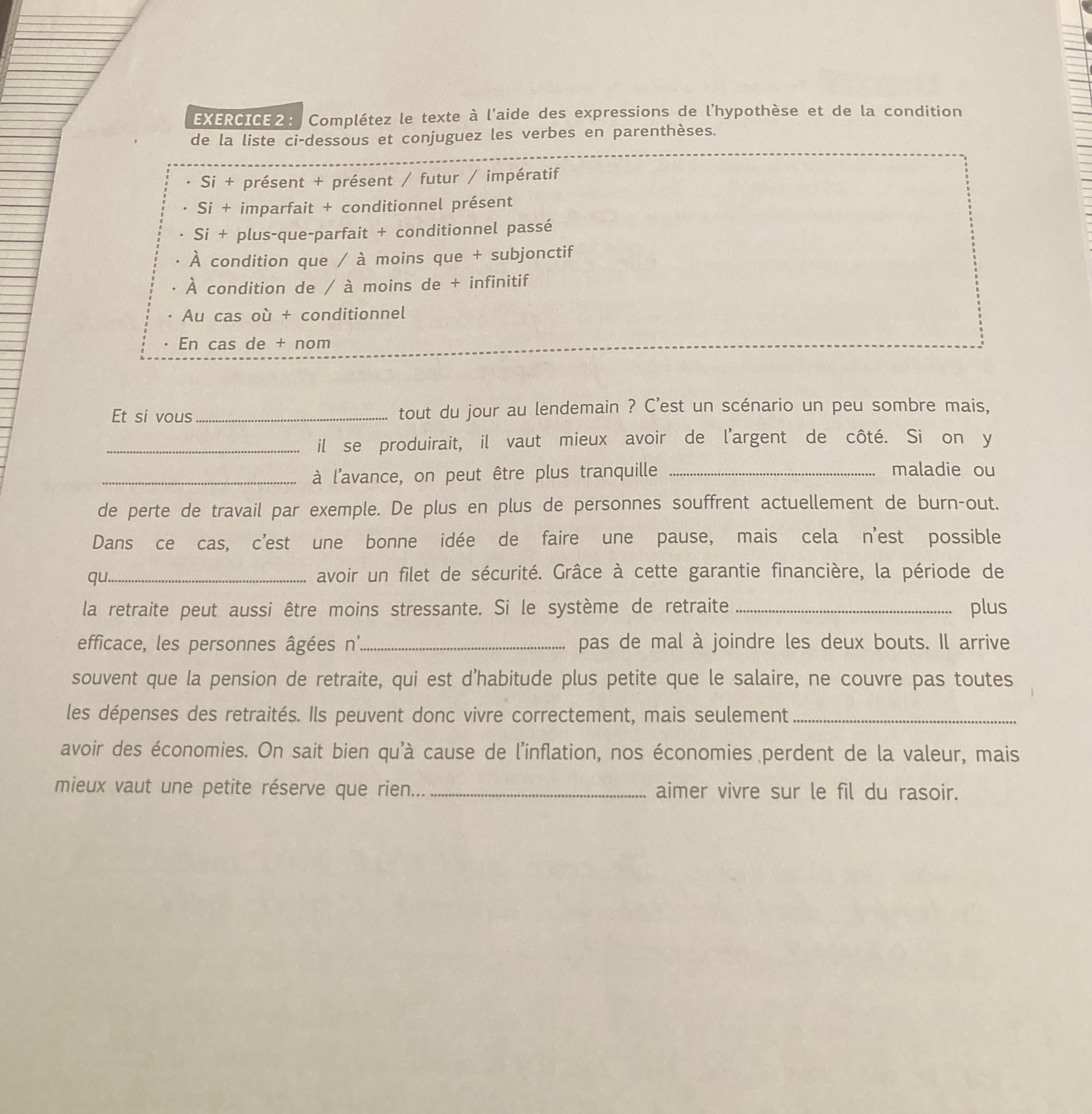 : Complétez le texte à ﻿l'aide des expressions de | Chegg.com