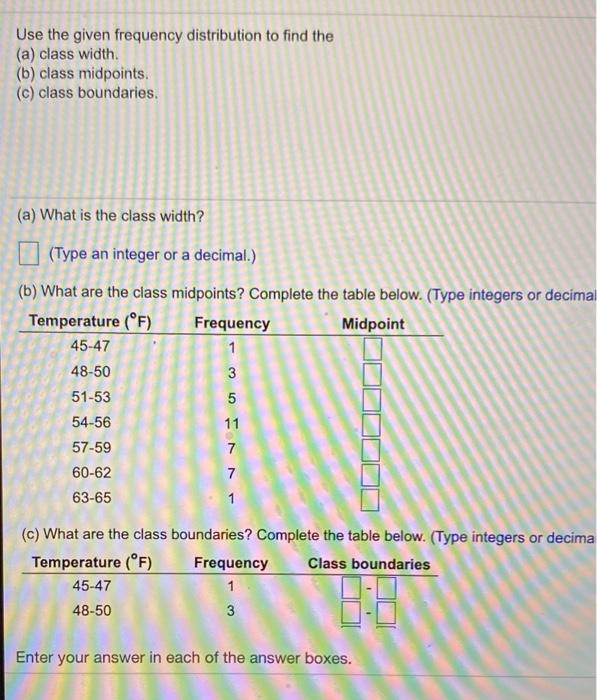 Solved Use the given frequency distribution to find the (a) | Chegg.com